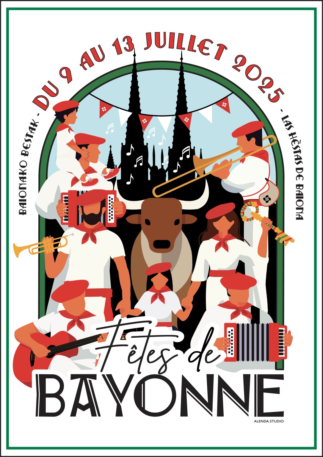 Affiche officielle des Fêtes de Bayonne 2025 en ligne